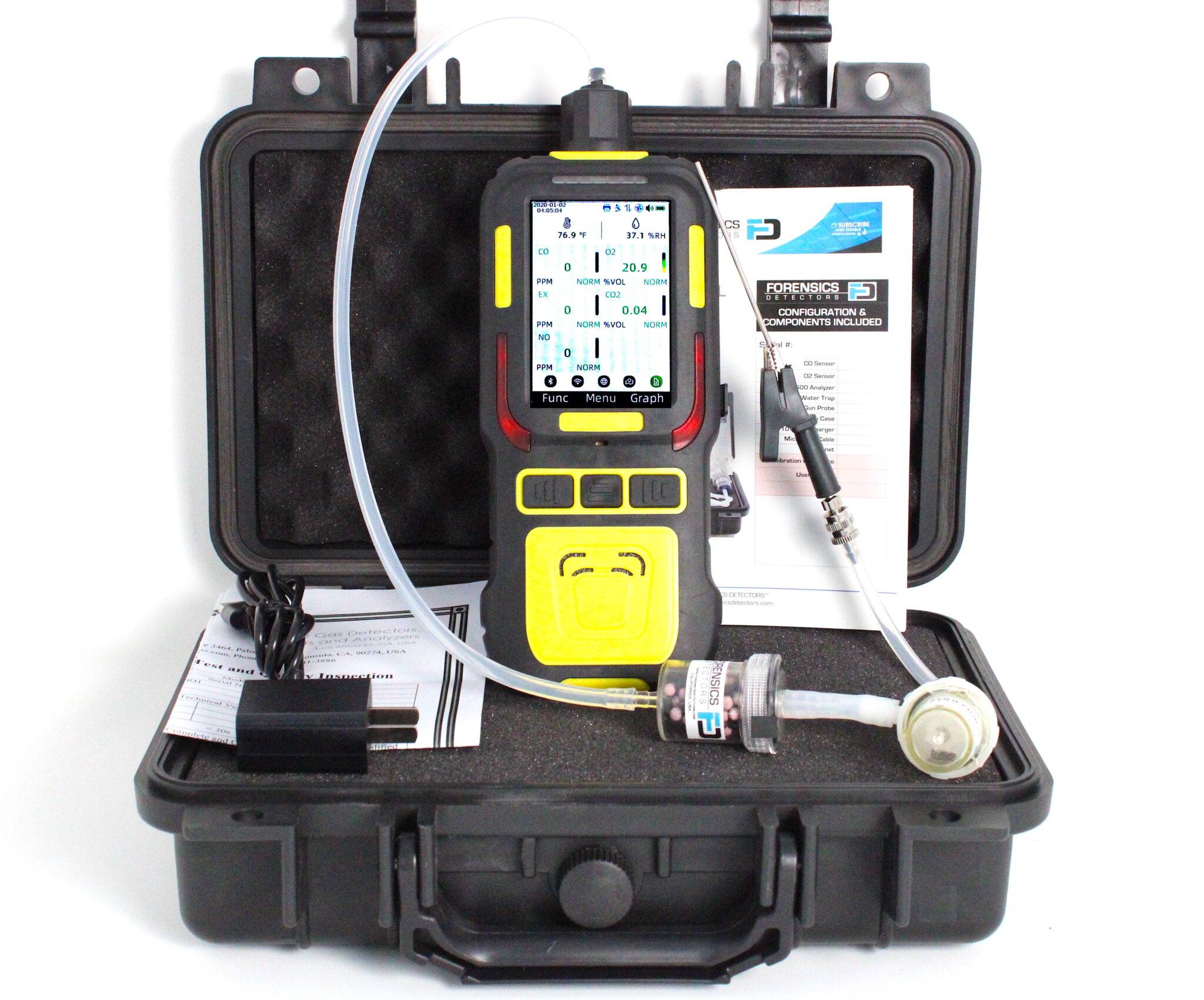 What does a 5 gas monitor detect?