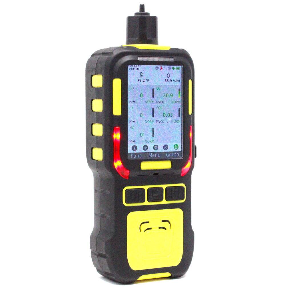 What does a 6 gas monitor detect?